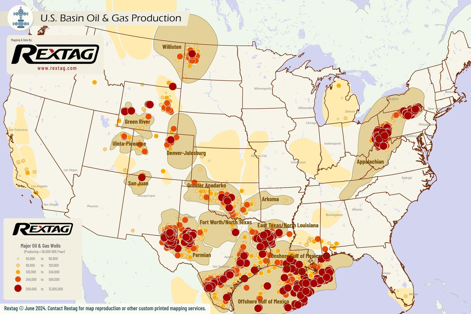 Basin and State-Level Oil & Gas Production Data – Rextag Corporation