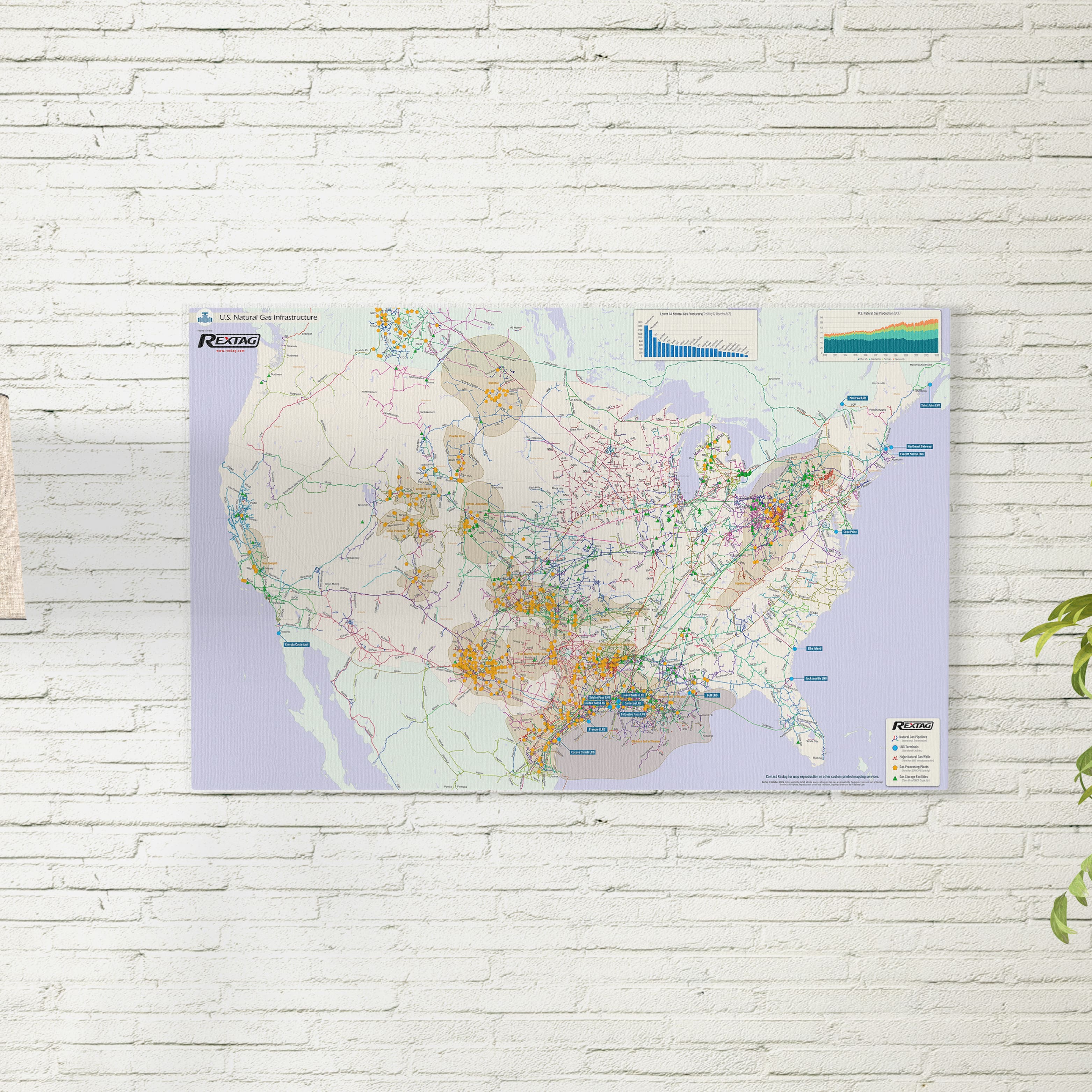 U.S. Natural Gas Infrastructure Wall Map | Rextag – Rextag Corporation